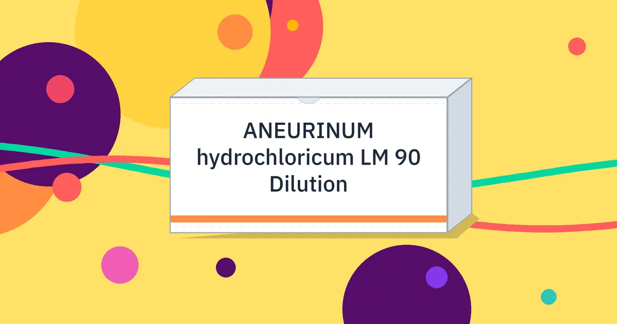 Symbolbild: Packung mit der Aufschrift ANEURINUM hydrochloricum LM 90 Dilution (PZN 13367788) – Verfügbarkeit und Bezug in Apotheken in Frankfurt am Main