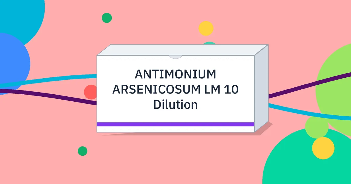 Symbolbild: Packung mit der Aufschrift ANTIMONIUM ARSENICOSUM LM 10 Dilution (PZN 13372128) – Verfügbarkeit und Bezug in Apotheken in Frankfurt am Main