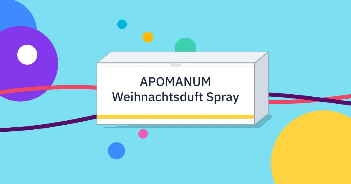 Symbolbild: Packung mit der Aufschrift APOMANUM Weihnachtsduft Spray (PZN 09644905) – Verfügbarkeit und Bezug in Apotheken in Frankfurt am Main