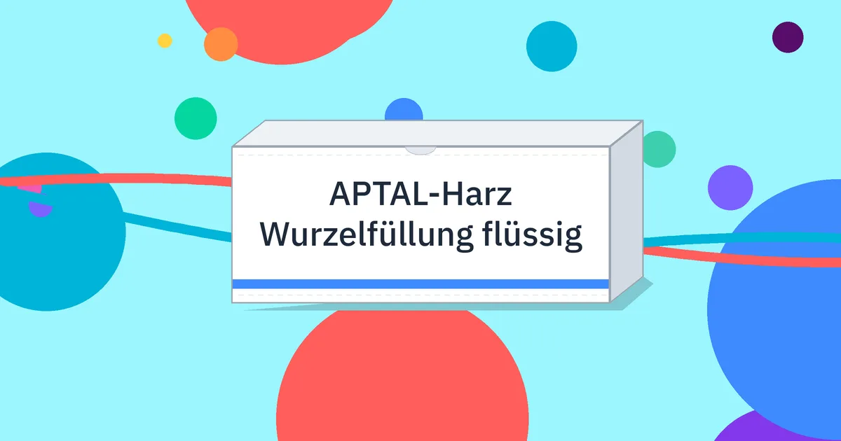 Symbolbild: Packung mit der Aufschrift APTAL-Harz Wurzelfüllung flüssig (PZN 00494611) – Verfügbarkeit und Bezug in Apotheken in Frankfurt am Main