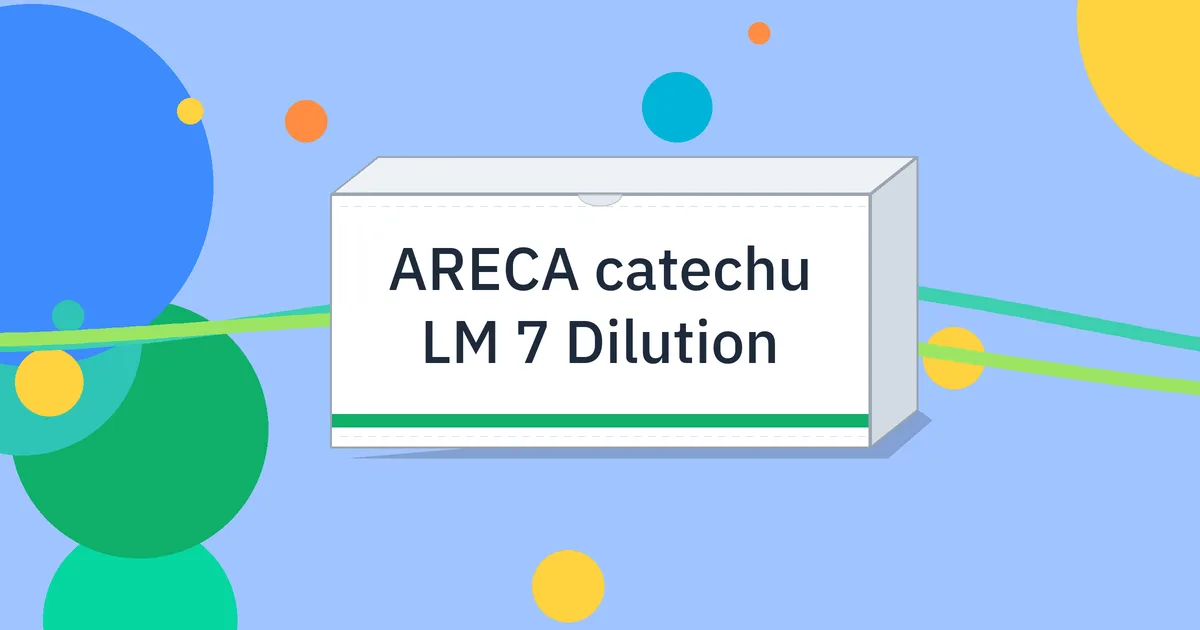 Symbolbild: Packung mit der Aufschrift ARECA catechu LM 7 Dilution (PZN 13388365) – Verfügbarkeit und Bezug in Apotheken in Frankfurt am Main