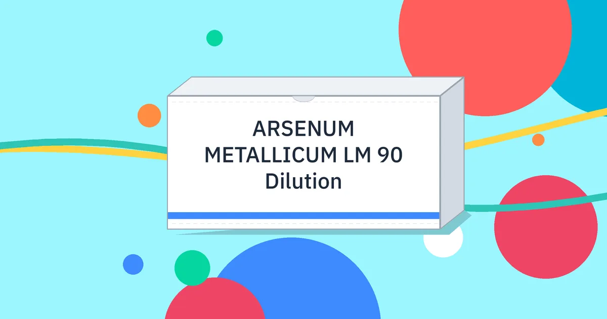 Symbolbild: Packung mit der Aufschrift ARSENUM METALLICUM LM 90 Dilution (PZN 12779603) – Verfügbarkeit und Bezug in Apotheken in Frankfurt am Main