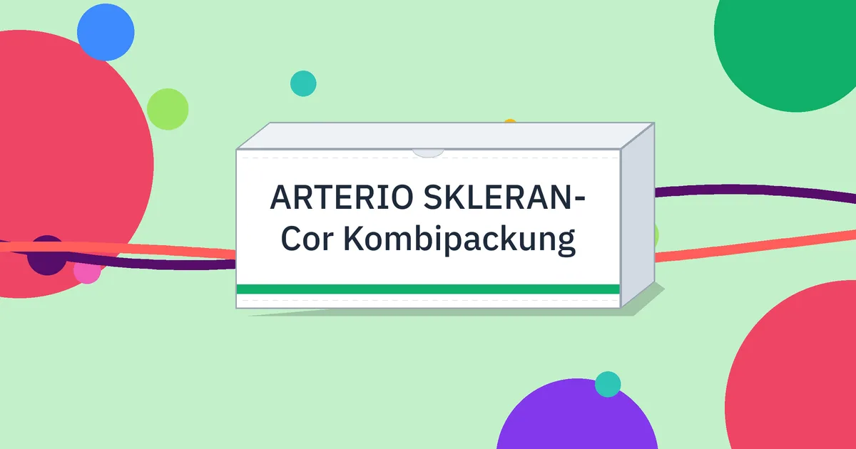 Symbolbild: Packung mit der Aufschrift ARTERIO SKLERAN-Cor Kombipackung (PZN 08489348) – Verfügbarkeit und Bezug in Apotheken in Frankfurt am Main
