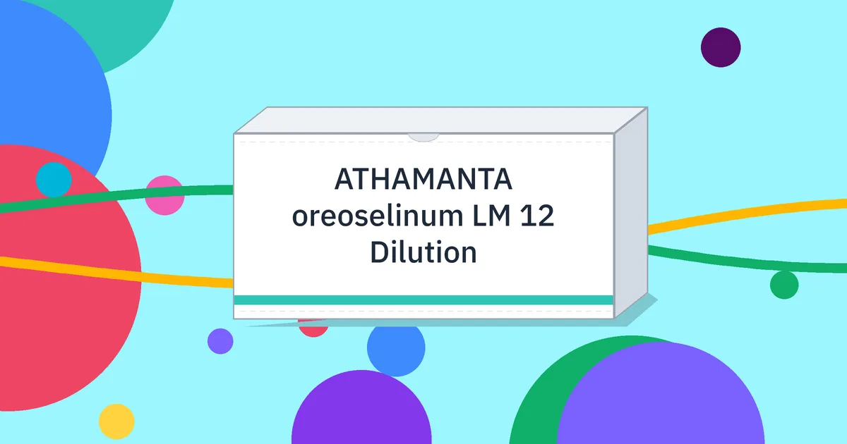 Symbolbild: Packung mit der Aufschrift ATHAMANTA oreoselinum LM 12 Dilution (PZN 13405833) – Verfügbarkeit und Bezug in Apotheken in Frankfurt am Main