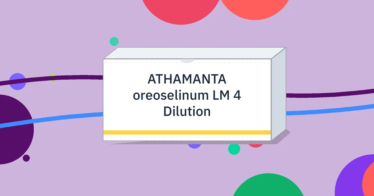 Symbolbild: Packung mit der Aufschrift ATHAMANTA oreoselinum LM 4 Dilution (PZN 13405678) – Verfügbarkeit und Bezug in Apotheken in Frankfurt am Main