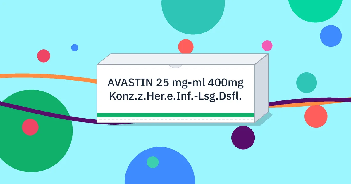 Symbolbild: Packung mit der Aufschrift AVASTIN 25 mg-ml 400mg Konz.z.Her.e.Inf.-Lsg.Dsfl. (PZN 10532212) – Verfügbarkeit und Bezug in Apotheken in Frankfurt am Main