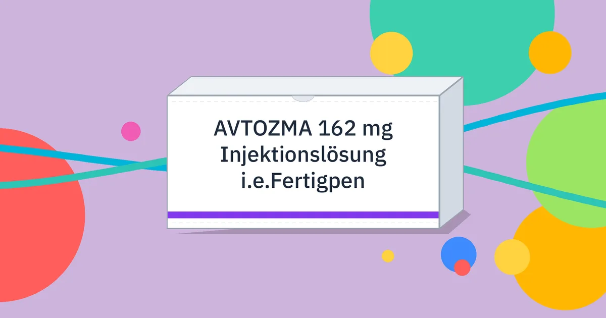 Symbolbild: Packung mit der Aufschrift AVTOZMA 162 mg Injektionslösung i.e.Fertigpen (PZN 20053346) – Verfügbarkeit und Bezug in Apotheken in Frankfurt am Main