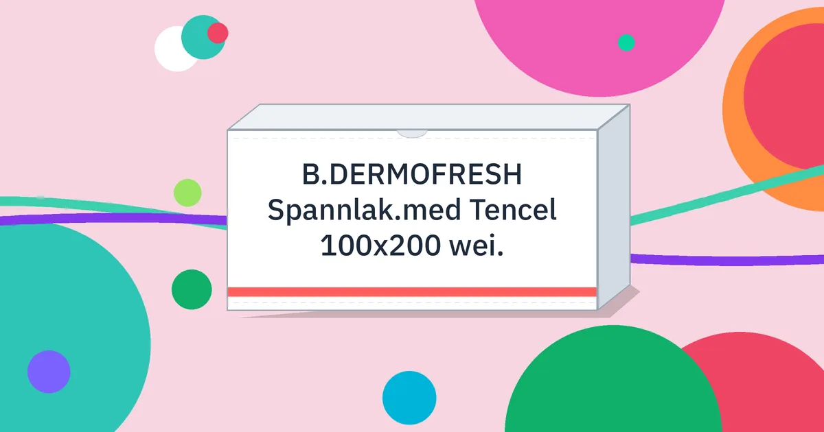 Symbolbild: Packung mit der Aufschrift B.DERMOFRESH Spannlak.med Tencel 100x200 wei. (PZN 09244821) – Verfügbarkeit und Bezug in Apotheken in Frankfurt am Main