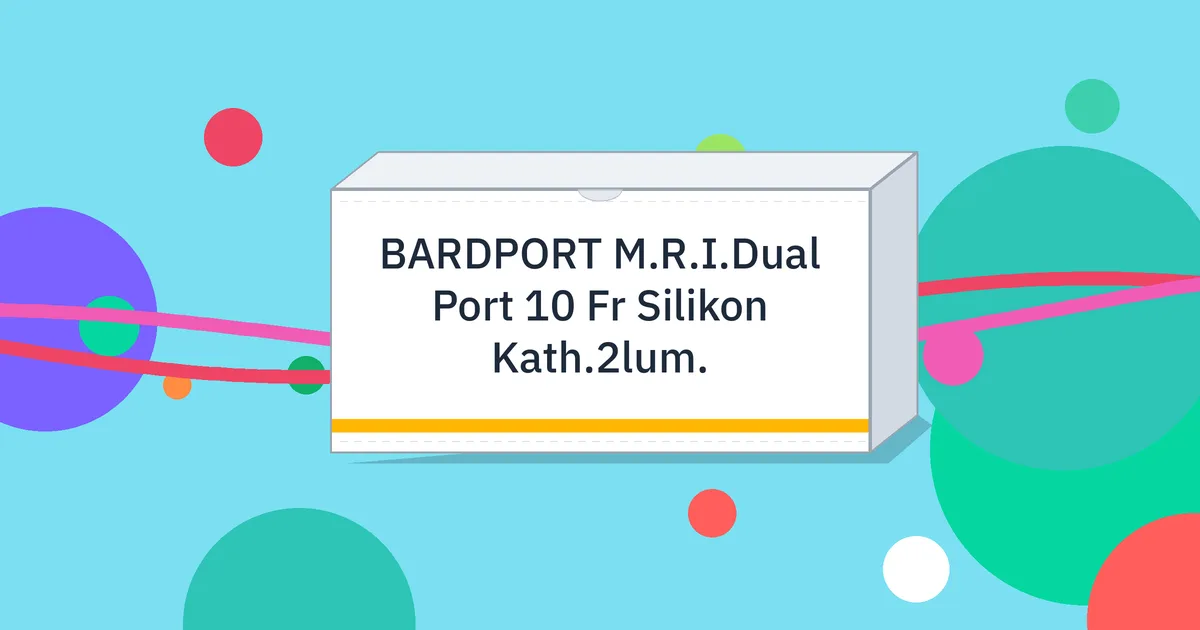 Symbolbild: Packung mit der Aufschrift BARDPORT M.R.I.Dual Port 10 Fr Silikon Kath.2lum. (PZN 02755599) – Verfügbarkeit und Bezug in Apotheken in Frankfurt am Main
