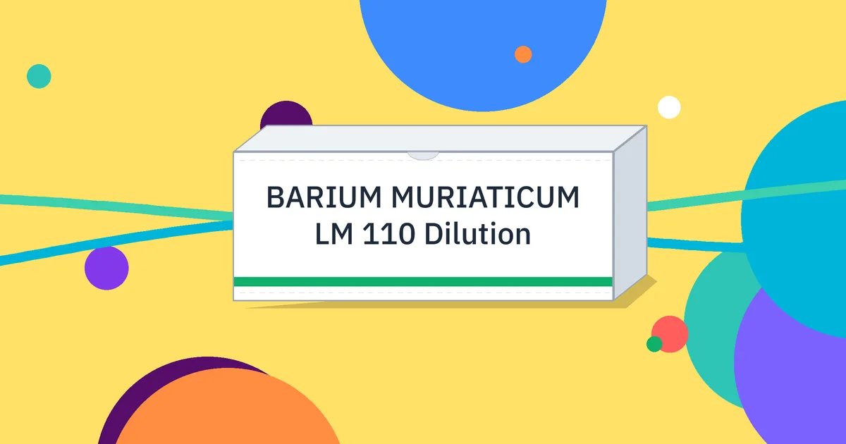 Symbolbild: Packung mit der Aufschrift BARIUM MURIATICUM LM 110 Dilution (PZN 12790556) – Verfügbarkeit und Bezug in Apotheken in Frankfurt am Main