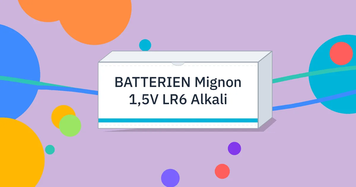 Symbolbild: Packung mit der Aufschrift BATTERIEN Mignon 1,5V LR6 Alkali (PZN 08449202) – Verfügbarkeit und Bezug in Apotheken in Frankfurt am Main