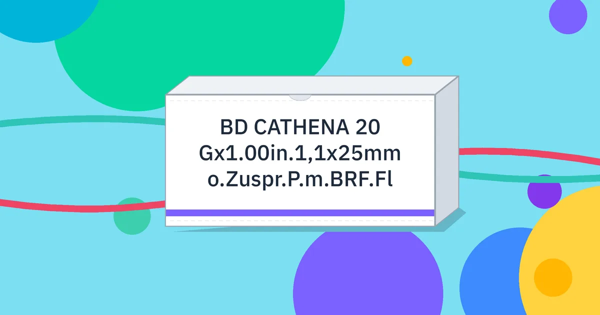 Symbolbild: Packung mit der Aufschrift BD CATHENA 20 Gx1.00in.1,1x25mm o.Zuspr.P.m.BRF.Fl (PZN 16910626) – Verfügbarkeit und Bezug in Apotheken in Frankfurt am Main