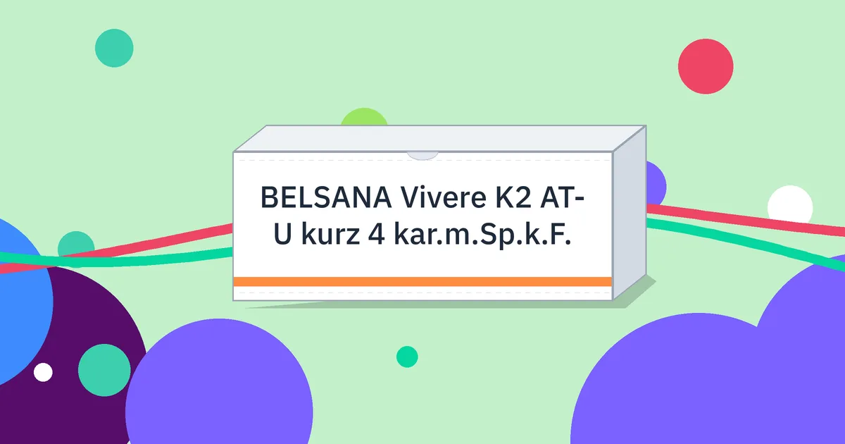 Symbolbild: Packung mit der Aufschrift BELSANA Vivere K2 AT-U kurz 4 kar.m.Sp.k.F. (PZN 08539170) – Verfügbarkeit und Bezug in Apotheken in Frankfurt am Main