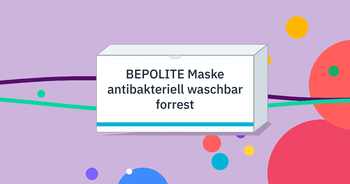 Symbolbild: Packung mit der Aufschrift BEPOLITE Maske antibakteriell waschbar forrest (PZN 16898635) – Verfügbarkeit und Bezug in Apotheken in Frankfurt am Main
