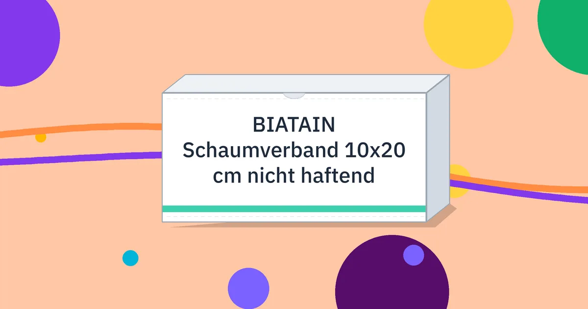 Symbolbild: Packung mit der Aufschrift BIATAIN Schaumverband 10x20 cm nicht haftend (PZN 18122666) – Verfügbarkeit und Bezug in Apotheken in Frankfurt am Main