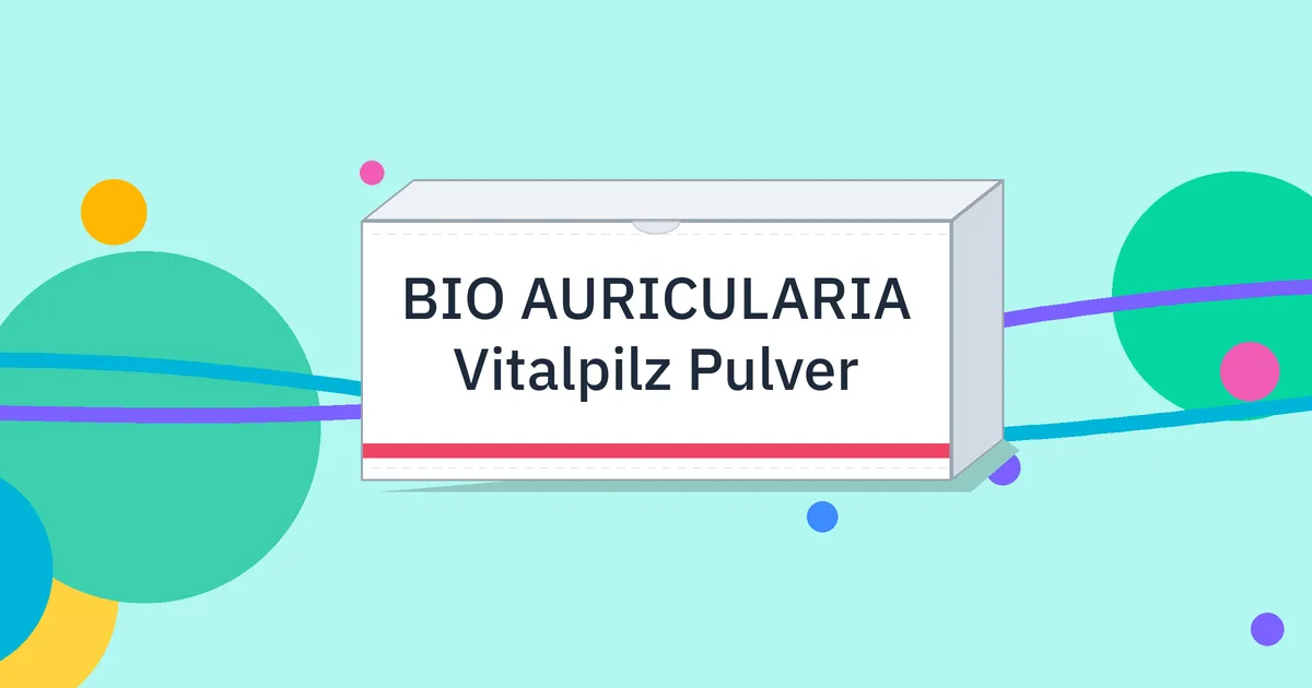 Symbolbild: Packung mit der Aufschrift BIO AURICULARIA Vitalpilz Pulver (PZN 19824979) – Verfügbarkeit und Bezug in Apotheken in Frankfurt am Main