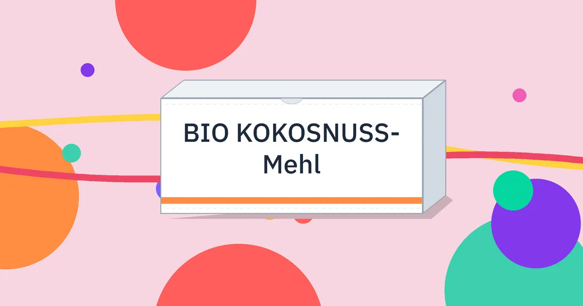 Symbolbild: Packung mit der Aufschrift BIO KOKOSNUSS-Mehl (PZN 11890296) – Verfügbarkeit und Bezug in Apotheken in Frankfurt am Main