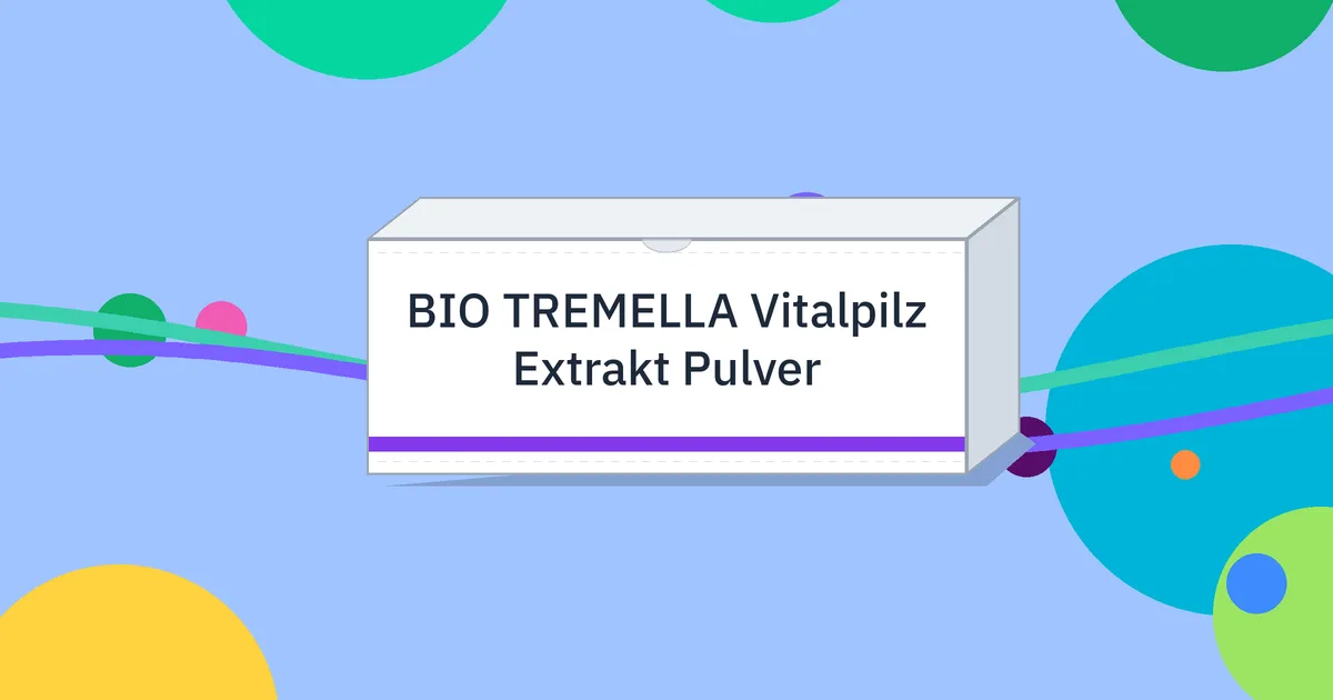 Symbolbild: Packung mit der Aufschrift BIO TREMELLA Vitalpilz Extrakt Pulver (PZN 19549711) – Verfügbarkeit und Bezug in Apotheken in Frankfurt am Main