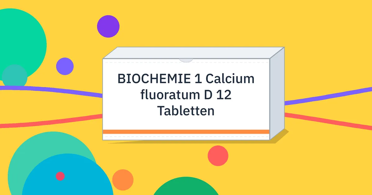 Symbolbild: Packung mit der Aufschrift BIOCHEMIE 1 Calcium fluoratum D 12 Tabletten (PZN 04324969) – Verfügbarkeit und Bezug in Apotheken in Frankfurt am Main