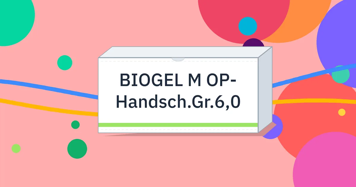 Symbolbild: Packung mit der Aufschrift BIOGEL M OP-Handsch.Gr.6,0 (PZN 03987389) – Verfügbarkeit und Bezug in Apotheken in Frankfurt am Main