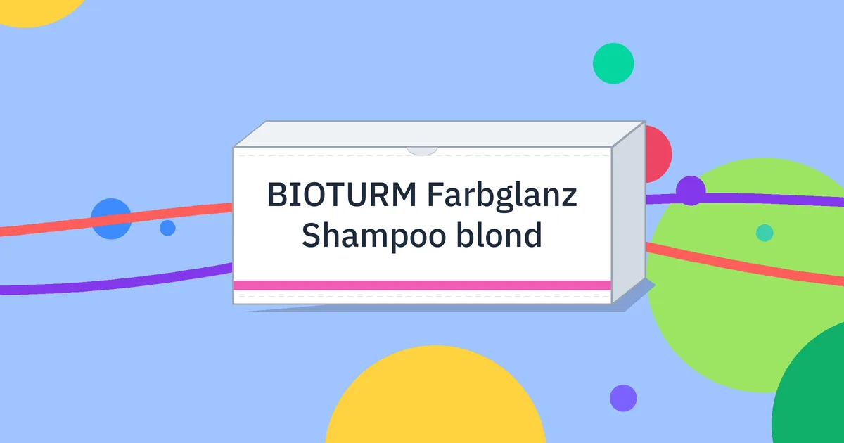 Symbolbild: Packung mit der Aufschrift BIOTURM Farbglanz Shampoo blond (PZN 19434451) – Verfügbarkeit und Bezug in Apotheken in Frankfurt am Main