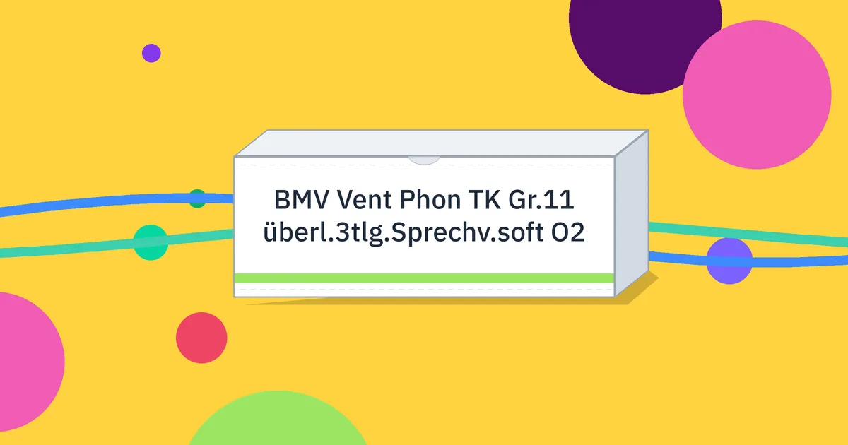 Symbolbild: Packung mit der Aufschrift BMV Vent Phon TK Gr.11 überl.3tlg.Sprechv.soft O2 (PZN 18386081) – Verfügbarkeit und Bezug in Apotheken in Frankfurt am Main