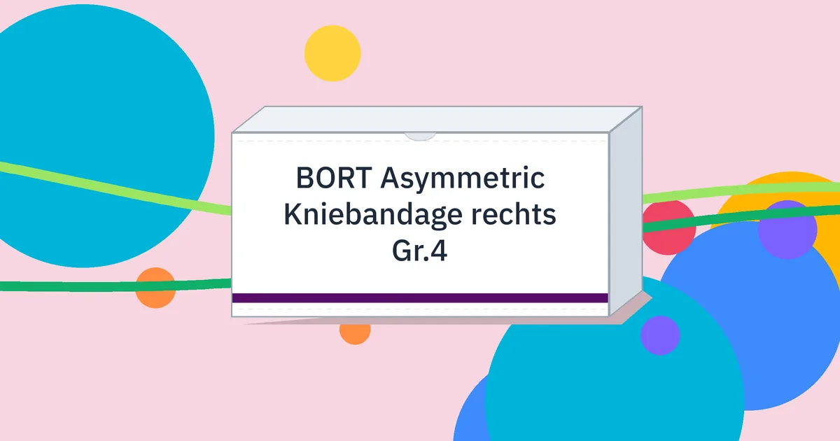 Symbolbild: Packung mit der Aufschrift BORT Asymmetric Kniebandage rechts Gr.4 (PZN 16843545) – Verfügbarkeit und Bezug in Apotheken in Frankfurt am Main