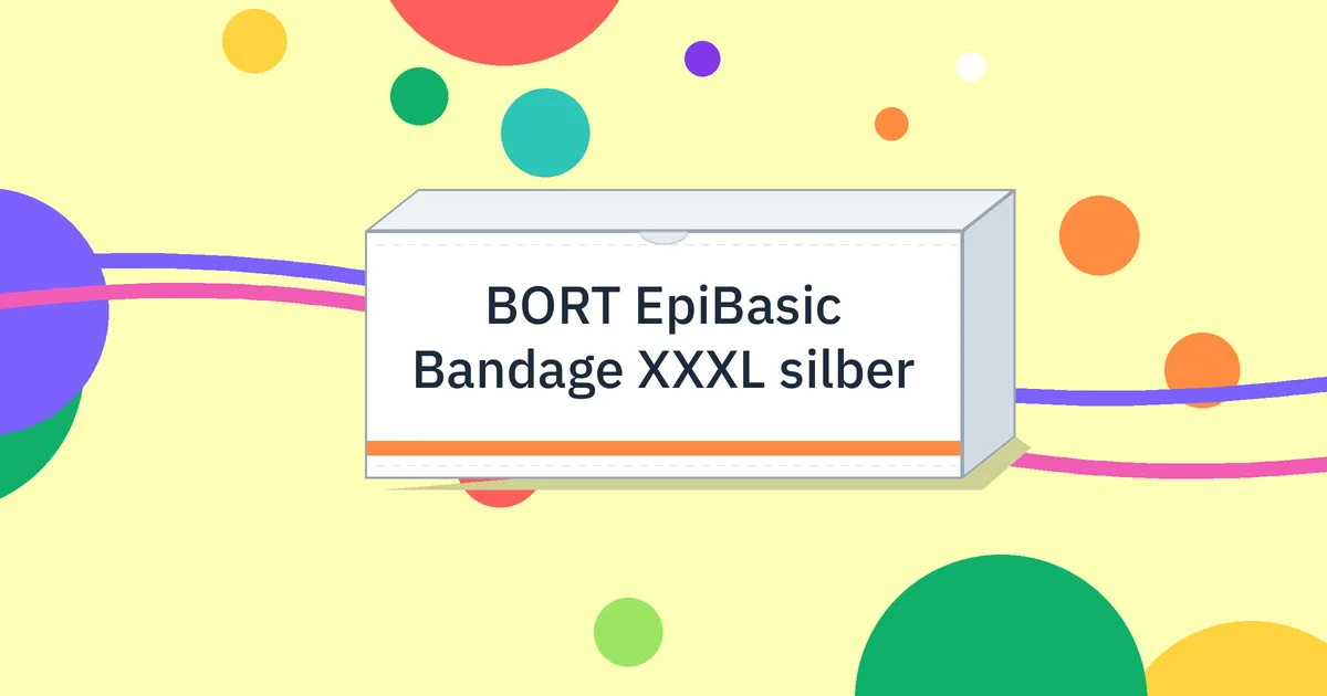 Symbolbild: Packung mit der Aufschrift BORT EpiBasic Bandage XXXL silber (PZN 17842743) – Verfügbarkeit und Bezug in Apotheken in Frankfurt am Main