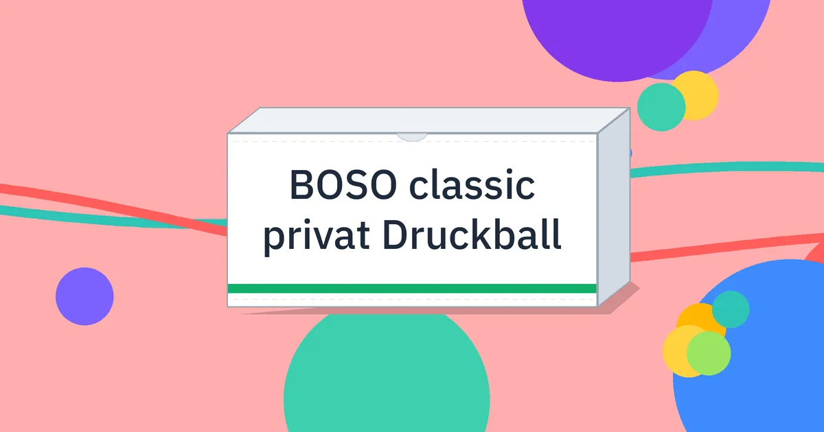 Symbolbild: Packung mit der Aufschrift BOSO classic privat Druckball (PZN 00195995) – Verfügbarkeit und Bezug in Apotheken in Frankfurt am Main