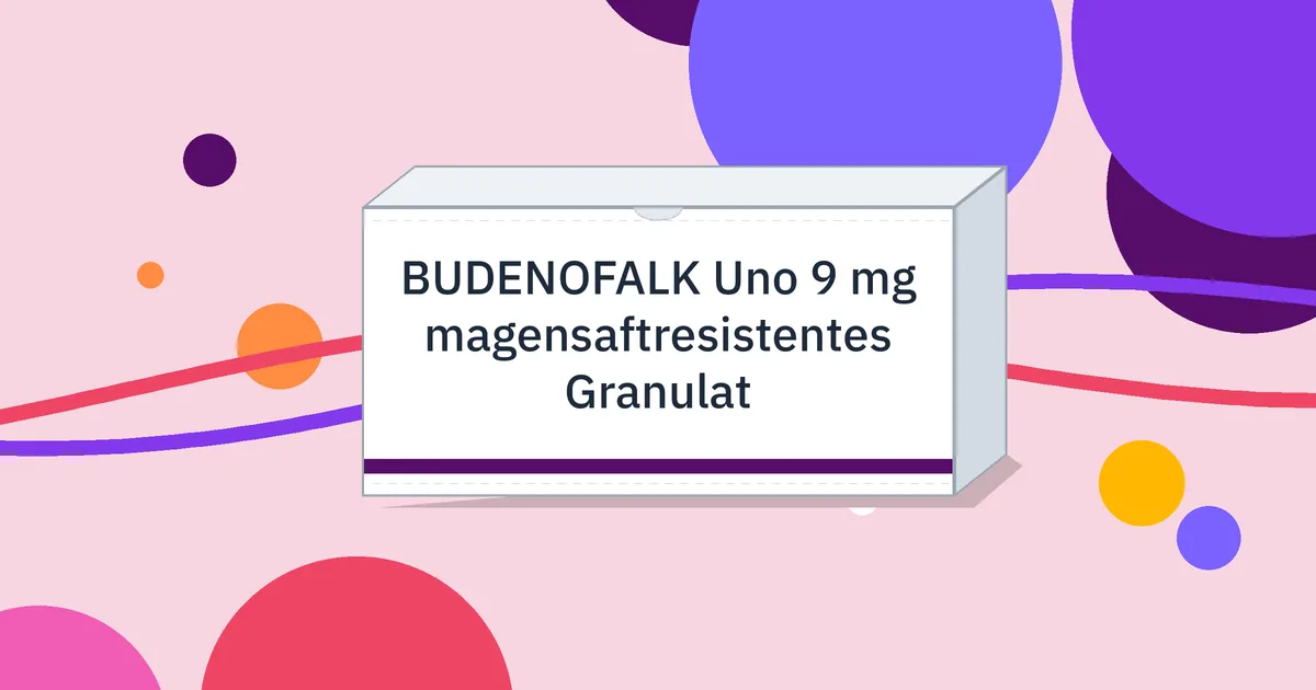 Symbolbild: Packung mit der Aufschrift BUDENOFALK Uno 9 mg magensaftresistentes Granulat (PZN 12547614) – Verfügbarkeit und Bezug in Apotheken in Frankfurt am Main