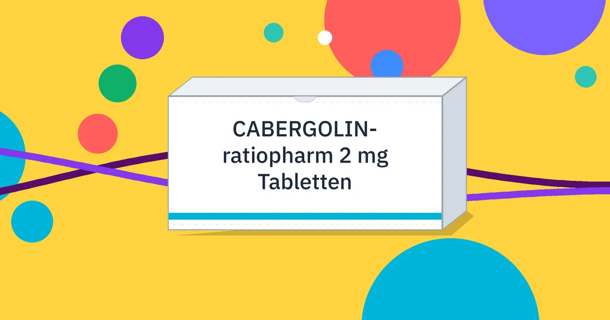 Symbolbild: Packung mit der Aufschrift CABERGOLIN-ratiopharm 2 mg Tabletten (PZN 02162540) – Verfügbarkeit und Bezug in Apotheken in Frankfurt am Main