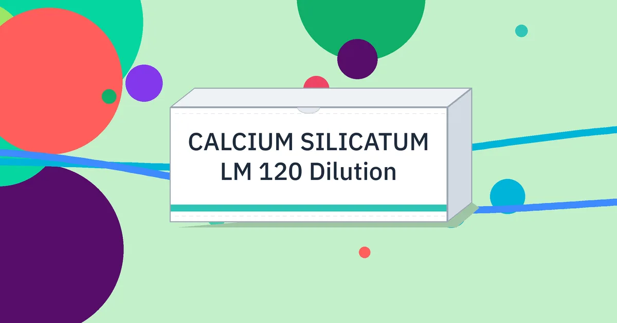 Symbolbild: Packung mit der Aufschrift CALCIUM SILICATUM LM 120 Dilution (PZN 12805944) – Verfügbarkeit und Bezug in Apotheken in Frankfurt am Main