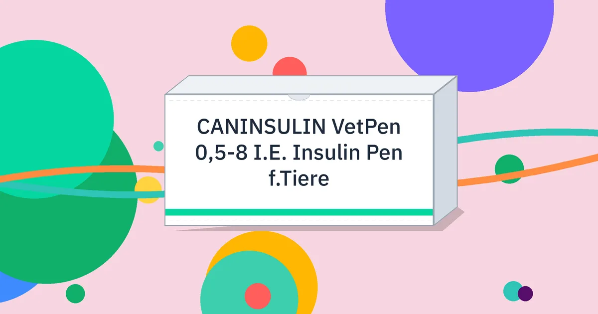 Symbolbild: Packung mit der Aufschrift CANINSULIN VetPen 0,5-8 I.E. Insulin Pen f.Tiere (PZN 09706109) – Verfügbarkeit und Bezug in Apotheken in Frankfurt am Main