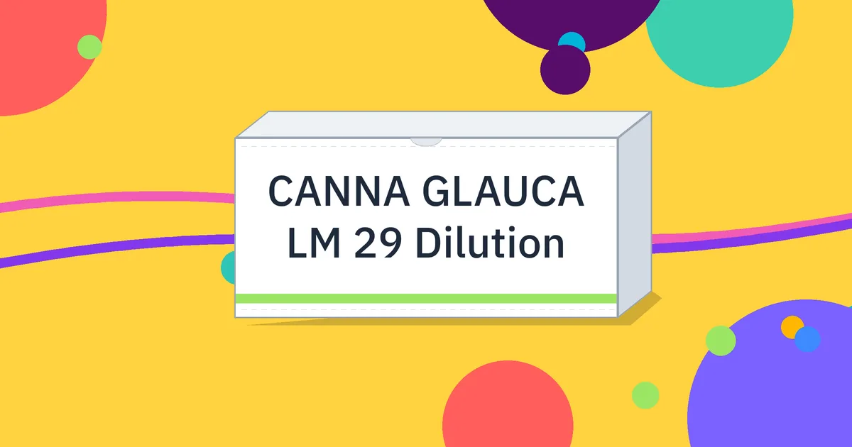 Symbolbild: Packung mit der Aufschrift CANNA GLAUCA LM 29 Dilution (PZN 13413206) – Verfügbarkeit und Bezug in Apotheken in Frankfurt am Main