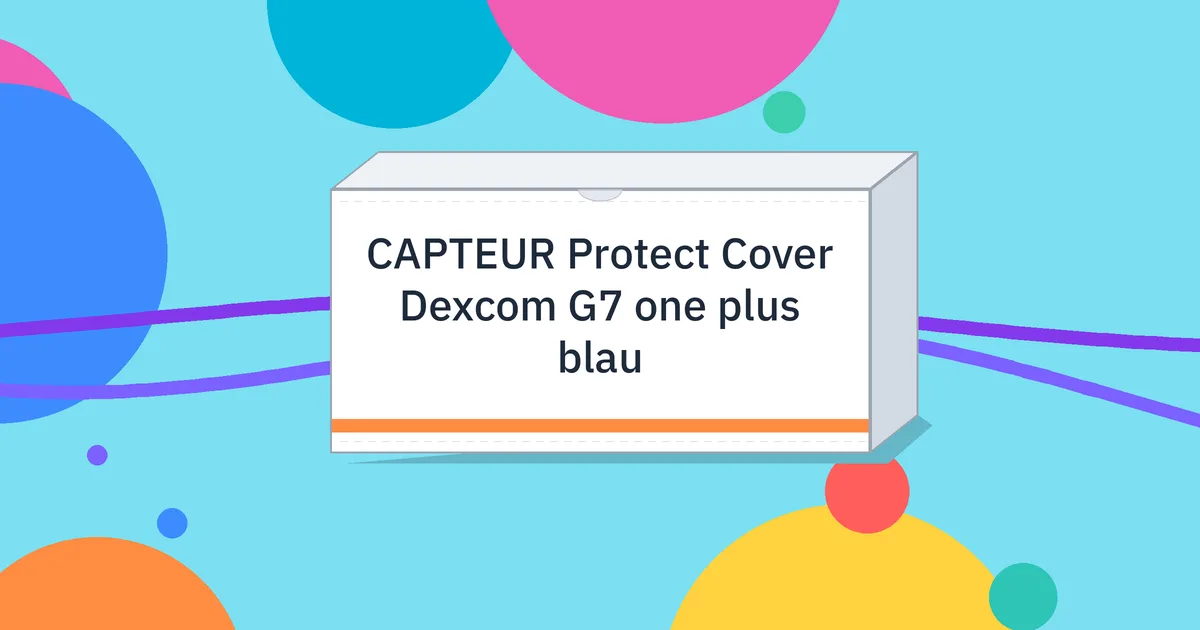 Symbolbild: Packung mit der Aufschrift CAPTEUR Protect Cover Dexcom G7 one plus blau (PZN 20203886) – Verfügbarkeit und Bezug in Apotheken in Frankfurt am Main