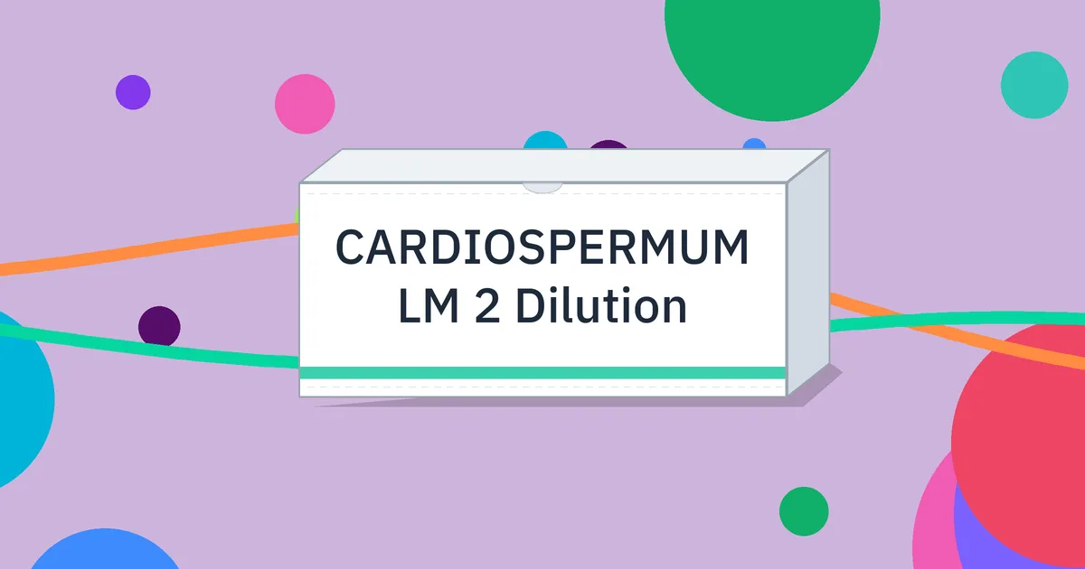 Symbolbild: Packung mit der Aufschrift CARDIOSPERMUM LM 2 Dilution (PZN 12810193) – Verfügbarkeit und Bezug in Apotheken in Frankfurt am Main