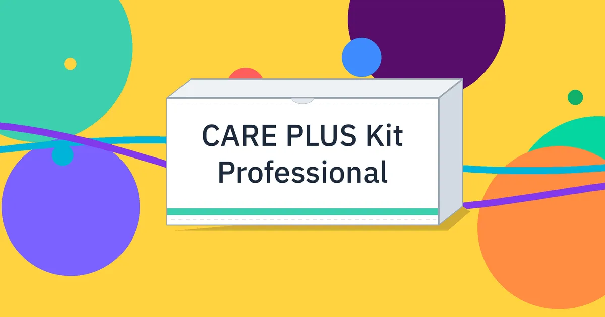 Symbolbild: Packung mit der Aufschrift CARE PLUS Kit Professional (PZN 01469816) – Verfügbarkeit und Bezug in Apotheken in Frankfurt am Main