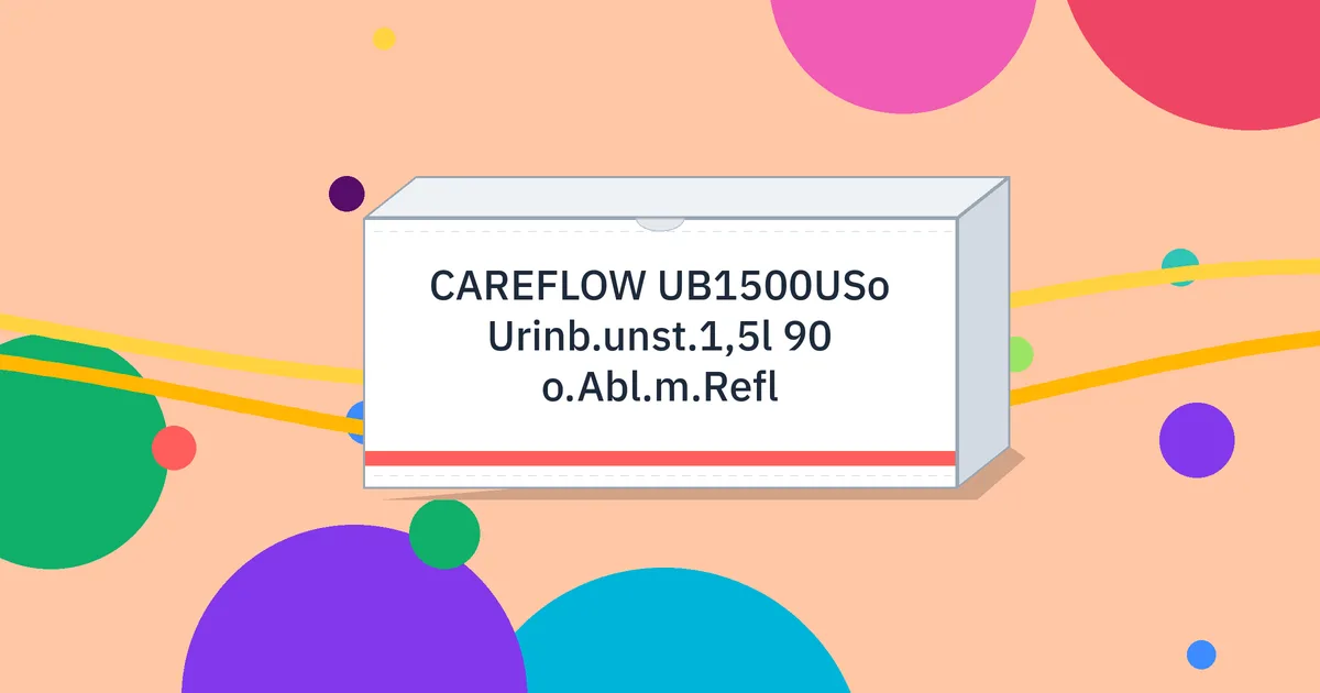 Symbolbild: Packung mit der Aufschrift CAREFLOW UB1500USo Urinb.unst.1,5l 90 o.Abl.m.Refl (PZN 16839791) – Verfügbarkeit und Bezug in Apotheken in Frankfurt am Main
