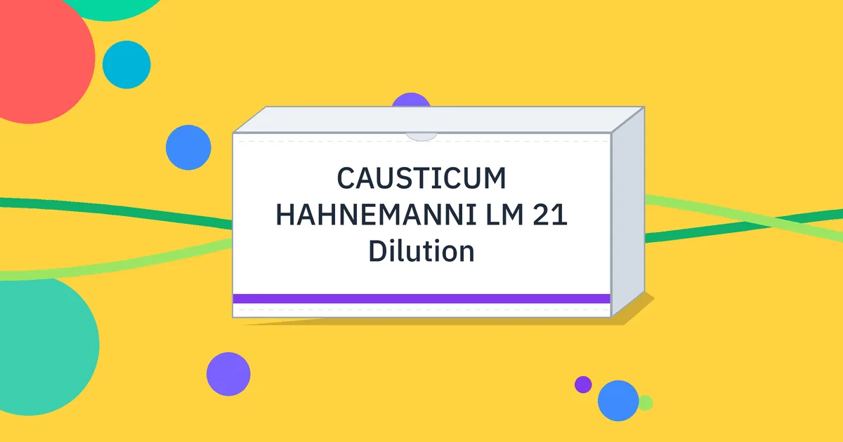 Symbolbild: Packung mit der Aufschrift CAUSTICUM HAHNEMANNI LM 21 Dilution (PZN 12811732) – Verfügbarkeit und Bezug in Apotheken in Frankfurt am Main
