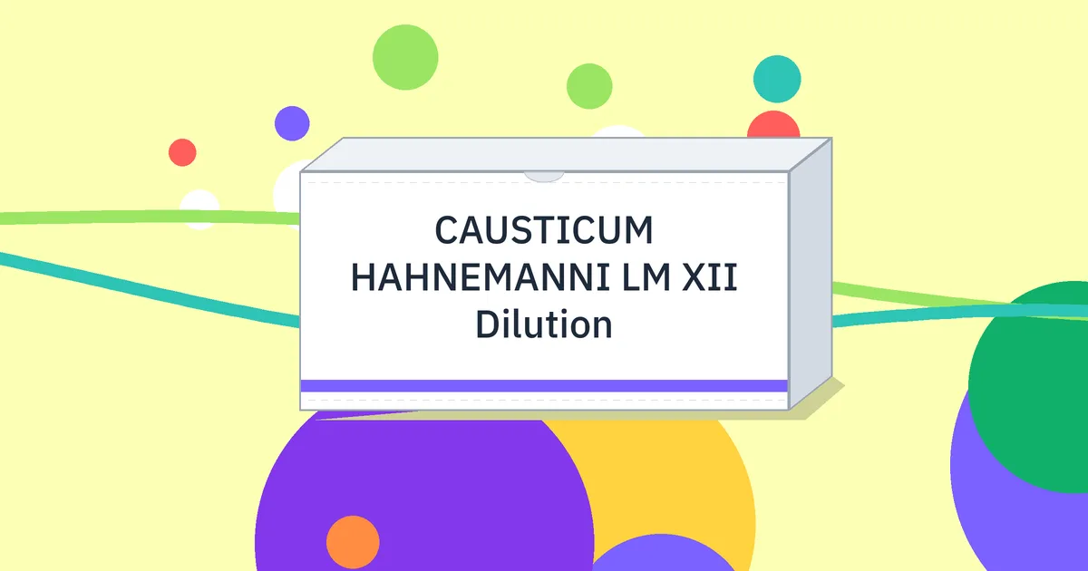 Symbolbild: Packung mit der Aufschrift CAUSTICUM HAHNEMANNI LM XII Dilution (PZN 02674145) – Verfügbarkeit und Bezug in Apotheken in Frankfurt am Main