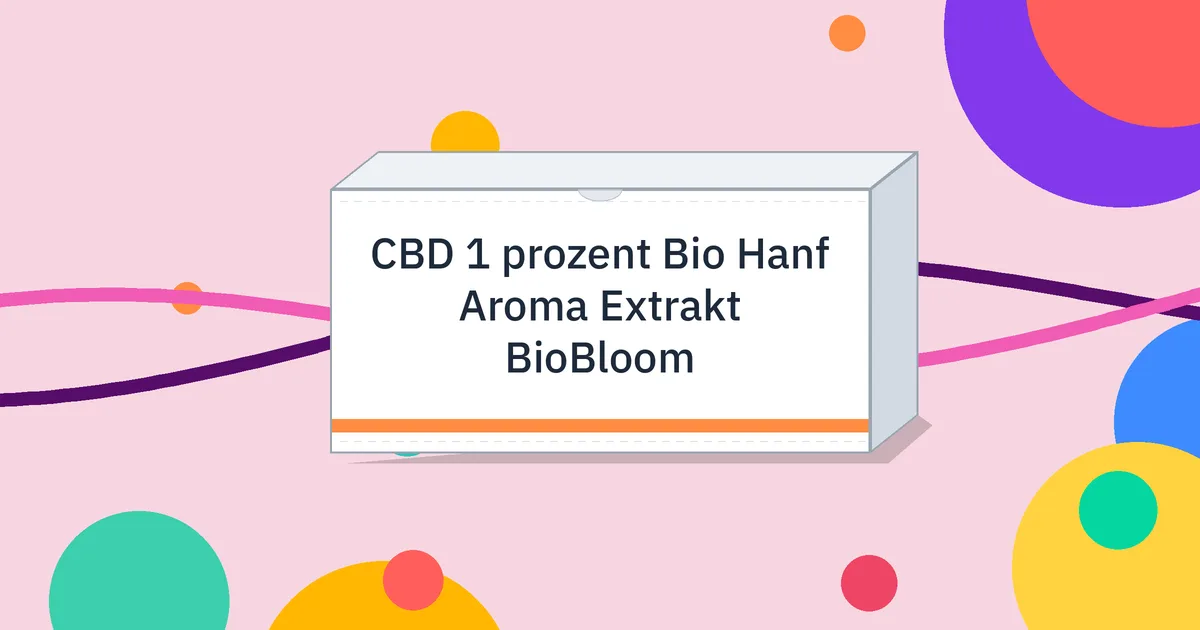 Symbolbild: Packung mit der Aufschrift CBD 1 prozent Bio Hanf Aroma Extrakt BioBloom (PZN 16871665) – Verfügbarkeit und Bezug in Apotheken in Frankfurt am Main