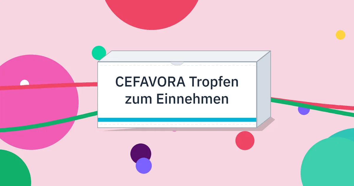 Symbolbild: Packung mit der Aufschrift CEFAVORA Tropfen zum Einnehmen (PZN 11027568) – Verfügbarkeit und Bezug in Apotheken in Frankfurt am Main