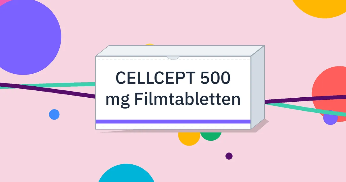 Symbolbild: Packung mit der Aufschrift CELLCEPT 500 mg Filmtabletten (PZN 10557577) – Verfügbarkeit und Bezug in Apotheken in Frankfurt am Main