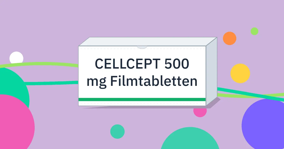 Symbolbild: Packung mit der Aufschrift CELLCEPT 500 mg Filmtabletten (PZN 17526545) – Verfügbarkeit und Bezug in Apotheken in Frankfurt am Main