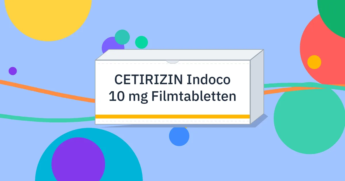 Symbolbild: Packung mit der Aufschrift CETIRIZIN Indoco 10 mg Filmtabletten (PZN 19128872) – Verfügbarkeit und Bezug in Apotheken in Frankfurt am Main