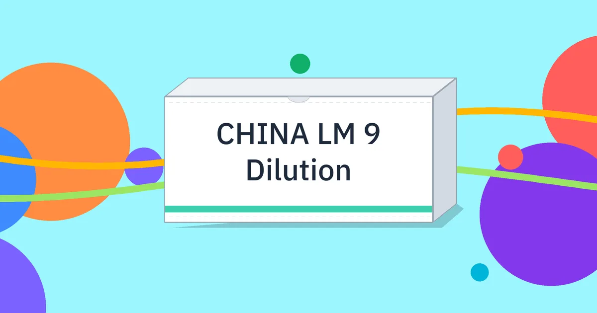 Symbolbild: Packung mit der Aufschrift CHINA LM 9 Dilution (PZN 12813777) – Verfügbarkeit und Bezug in Apotheken in Frankfurt am Main