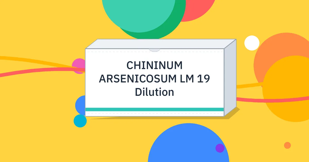 Symbolbild: Packung mit der Aufschrift CHININUM ARSENICOSUM LM 19 Dilution (PZN 12814765) – Verfügbarkeit und Bezug in Apotheken in Frankfurt am Main