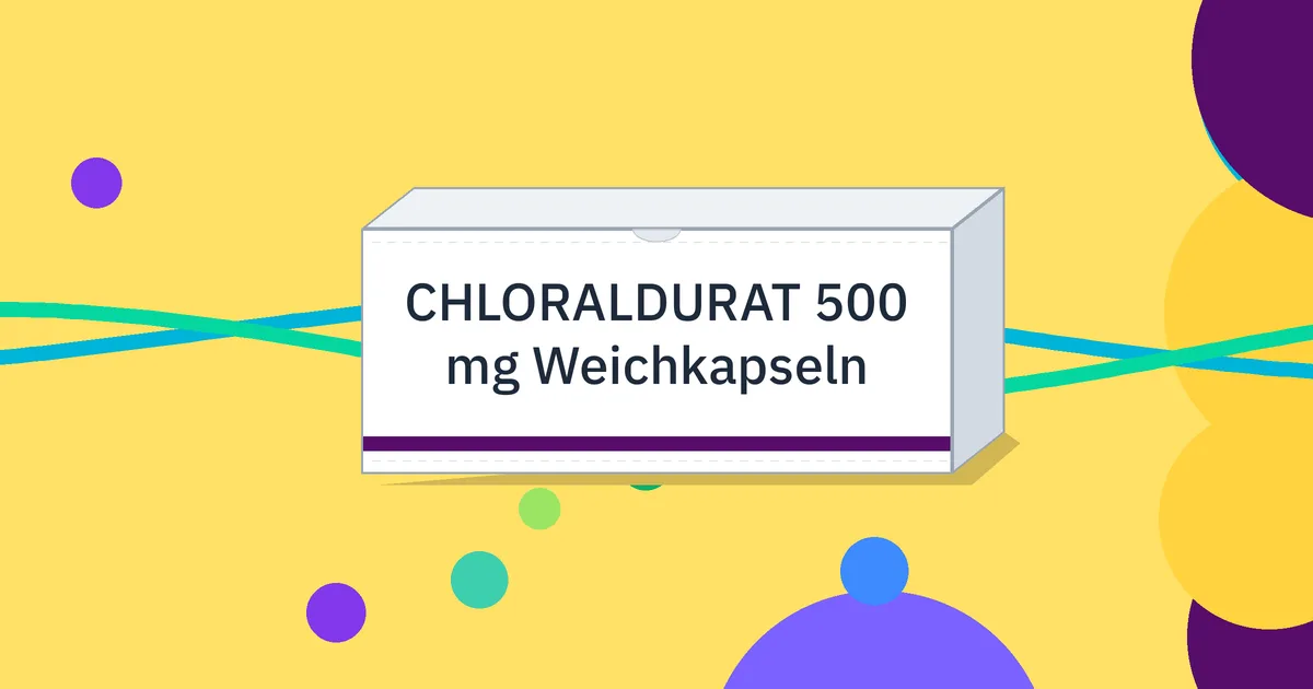 Symbolbild: Packung mit der Aufschrift CHLORALDURAT 500 mg Weichkapseln (PZN 04779144) – Verfügbarkeit und Bezug in Apotheken in Frankfurt am Main