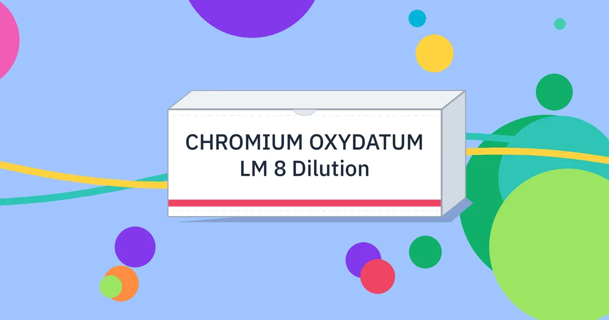 Symbolbild: Packung mit der Aufschrift CHROMIUM OXYDATUM LM 8 Dilution (PZN 13445442) – Verfügbarkeit und Bezug in Apotheken in Frankfurt am Main