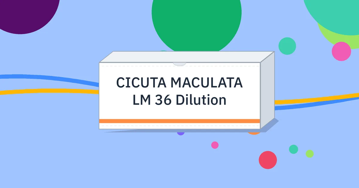 Symbolbild: Packung mit der Aufschrift CICUTA MACULATA LM 36 Dilution (PZN 12818473) – Verfügbarkeit und Bezug in Apotheken in Frankfurt am Main